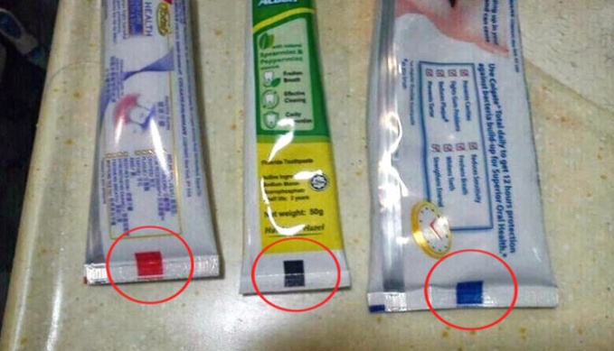 When buying, pay attention to the color of the square on the toothpaste ...